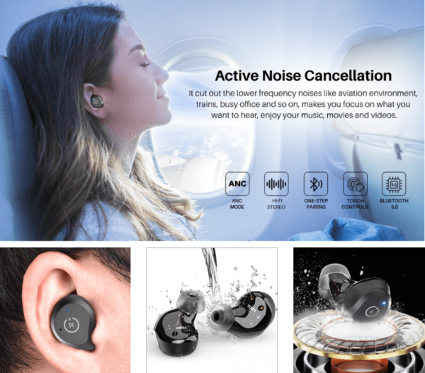 TOZO NC9 Wireless Earbuds Hybrid Active Noise Cancellation