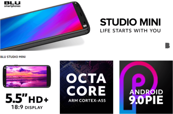 BLU Studio Mini Smartphone, 3GB & 32GB, 5.5" Display